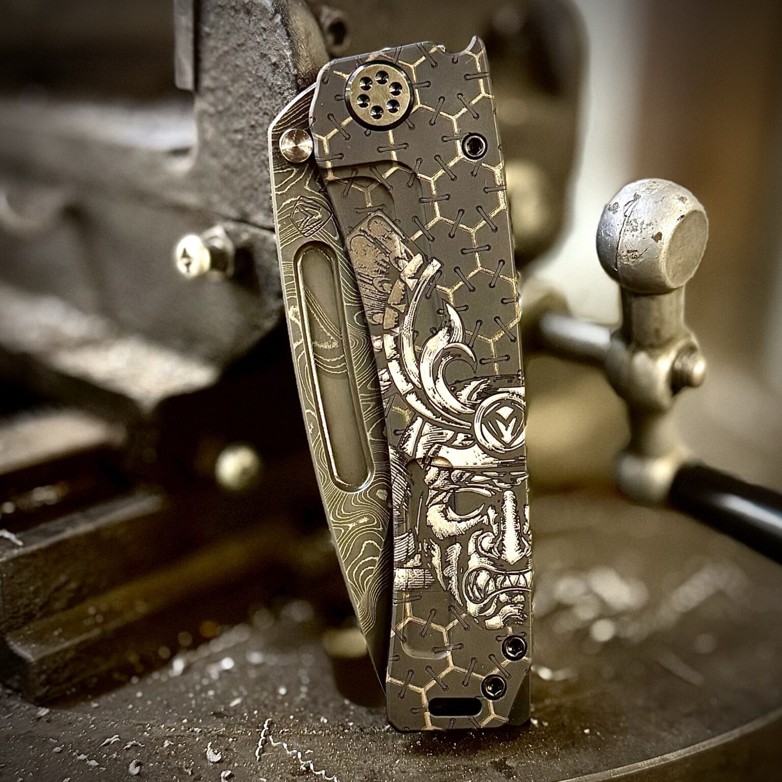 Damascus "Samurai Armor" Marauder-H - Medford Knife & Tool