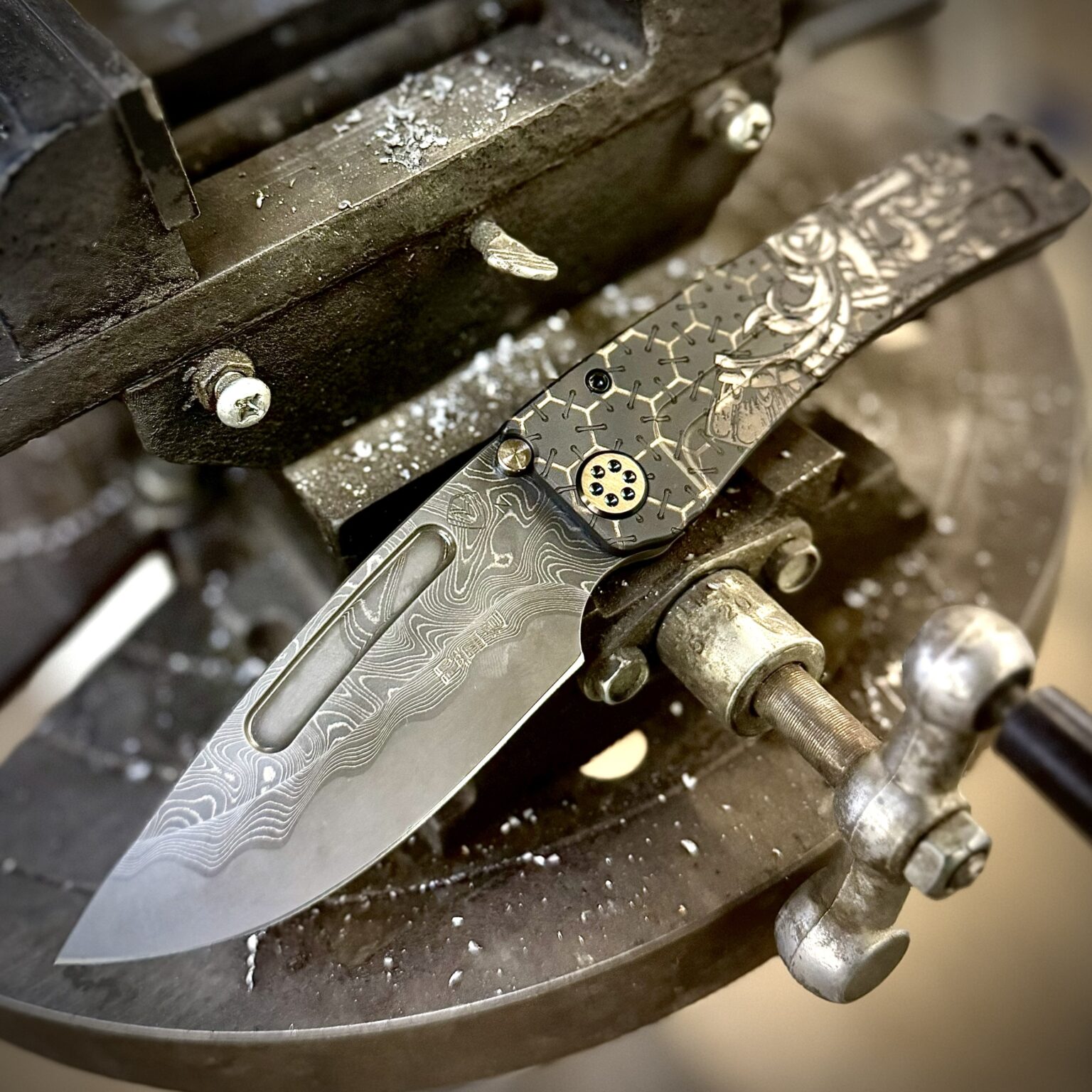 Damascus "Samurai Armor" Marauder-H - Medford Knife & Tool