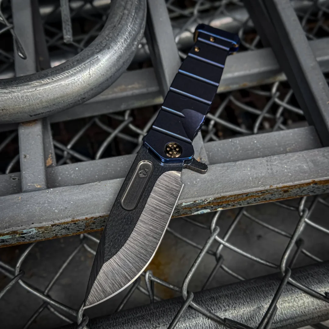 Blue With Bronze Fighter Flipper - Medford Knife & Tool